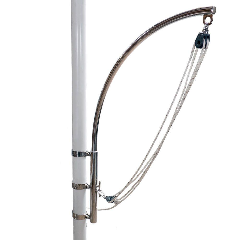 SEAVIEW Outboard lifting davit / Removable / S.S. for 3 in. dia. pole ...